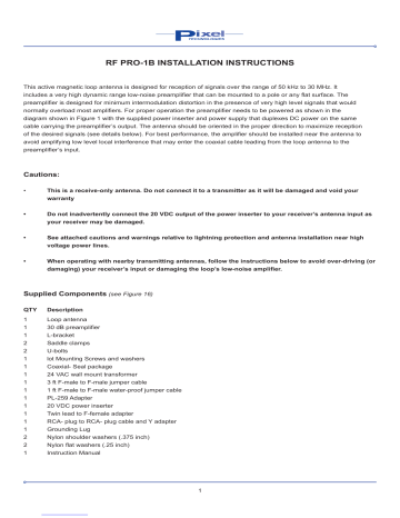 PIXEL RF PRO-1B Installation Instructions Manual | Manualzz