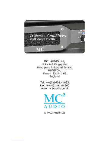MC2 Audio ti series Instruction Manual | Manualzz