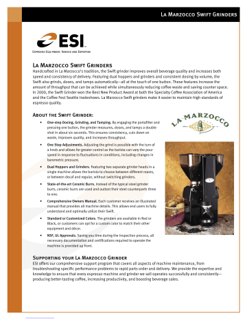 La Marzocco Swift Grinder Manual | Manualzz