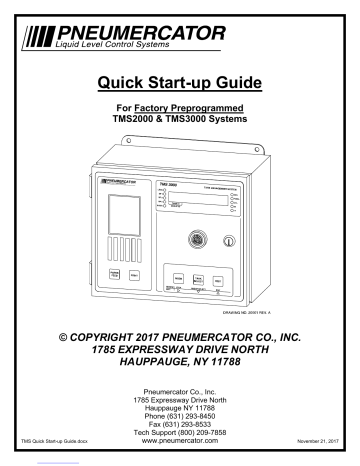 Pneumercator TMS2000 Quick Start-up Manual | Manualzz