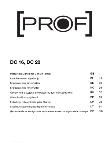 PROF DC 16EPT instruction manual | Manualzz
