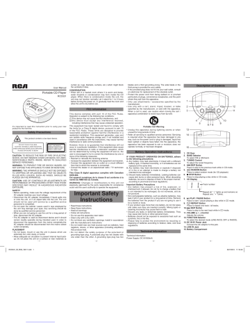 RCA RCD331 User Manual | Manualzz
