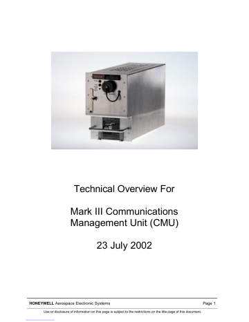 Honeywell Mark III Technical Overview | Manualzz