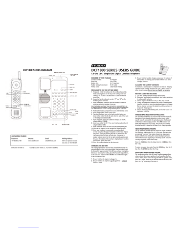 Teledex DCT 1800 Series DCT1810 User's Guide | Manualzz