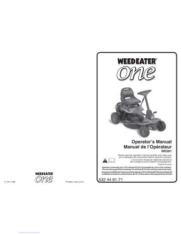 Weed Eater One WE261 Operator's Manual | Manualzz