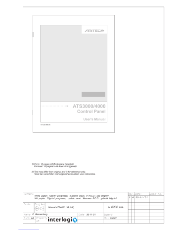 Aritech ATS4000 User Manual - Security System Control Panel | Manualzz