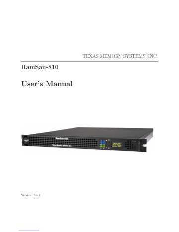 Texas Memory Systems RamSan-810 User Manual | Manualzz