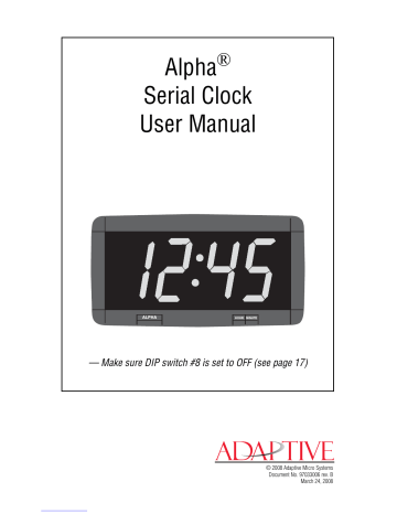 Adaptive Micro Systems Alpha User Manual | Manualzz