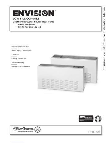 Water Furnace Envision Series Console Installation Manual | Manualzz