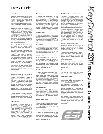 ESI KeyControl 49 XT User Manual | Manualzz