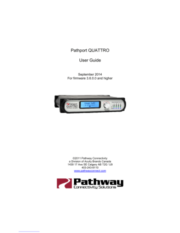 Pathport QUATTRO User Manual - Pathway Connectivity Solutions | Manualzz