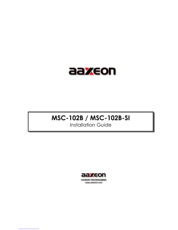 AAxeon MSC-102B Installation Manual | Manualzz
