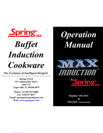 Spring USA Max Induction SM-351C Operation Manual | Manualzz