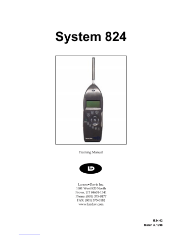Larson Davis System 824 Training Manual | Manualzz