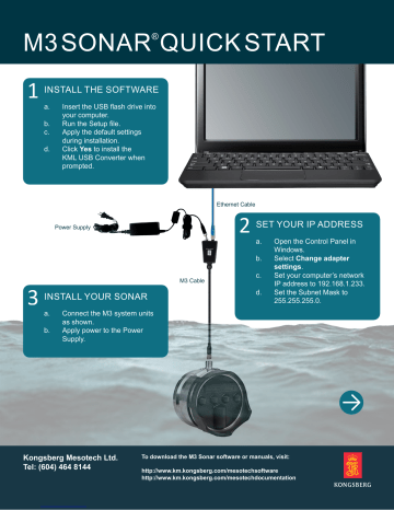 Kongsberg M3 Sonar Quick Start | Manualzz