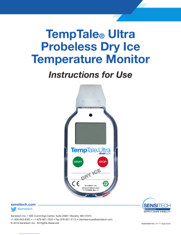 Sensitech TempTale Ultra Instructions For Use | Manualzz