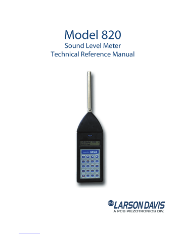 Larson Davis 820 Technical Reference Manual | Manualzz