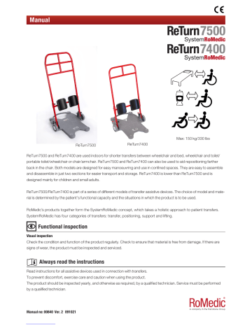 RoMedic ReTurn 7400 Manual: Transfer Aid for Children & Small Adults ...