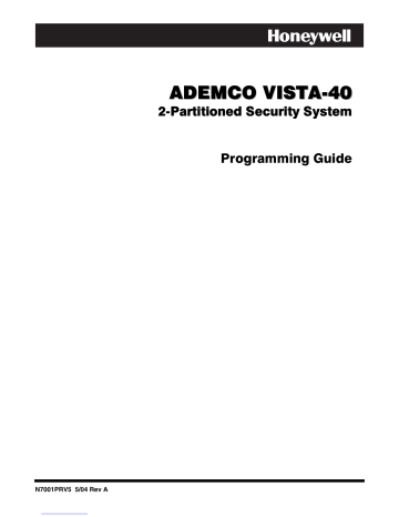 Honeywell VISTA-128BP Programming Manual | Manualzz