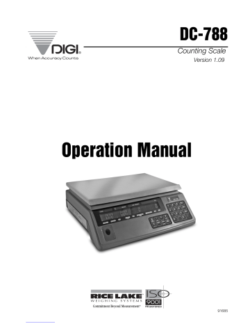 Rice Lake Digi DC-788 Operation Manual | Manualzz