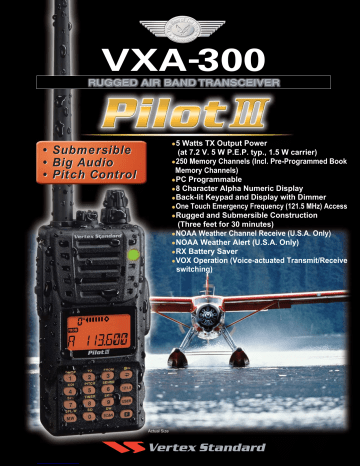 Vertex Standard Pilot III VXA-300 Brochure | Manualzz