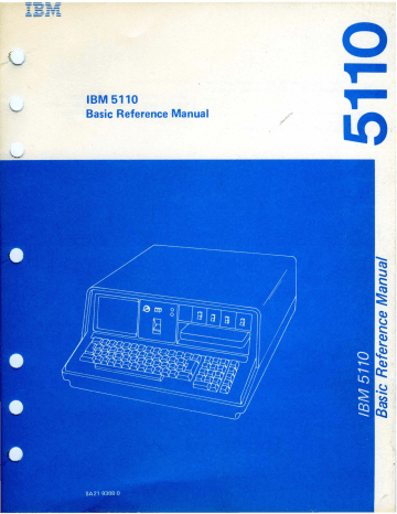 IBM 5110 Basic Reference Manual | Manualzz