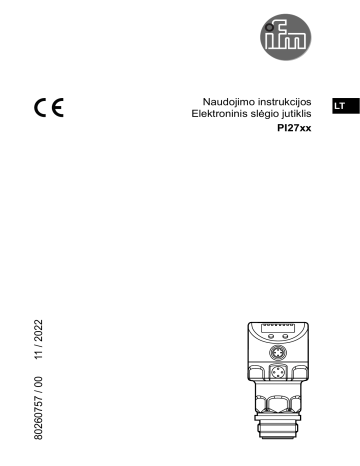 IFM PI2797 Flush pressure sensor Valdymo instrukcijos | Manualzz