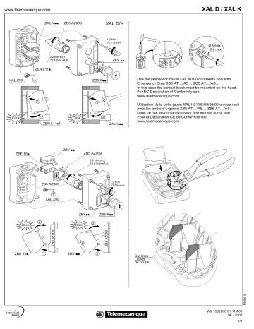SCHNEIDER ELECTRIC XALD02H7 Control Station Enclosure Instructions ...