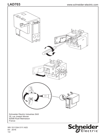 SCHNEIDER ELECTRIC LAD703B Overload Relay Instructions | Manualzz