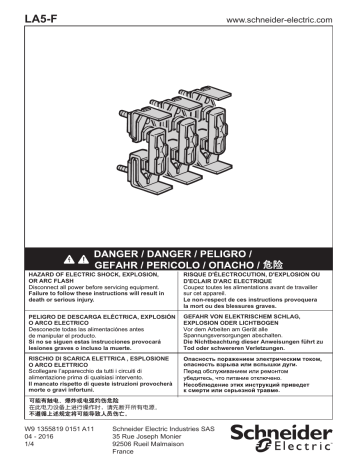 SCHNEIDER ELECTRIC LA5FG431 Contactor Instructions | Manualzz