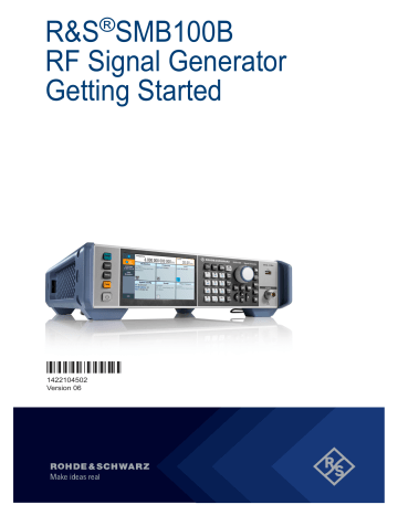 Rohde&Schwarz SMB100B Getting Started | Manualzz