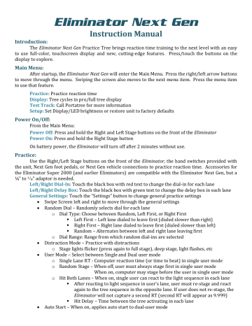 Portatree Eliminator Next Gen Instruction manual | Manualzz