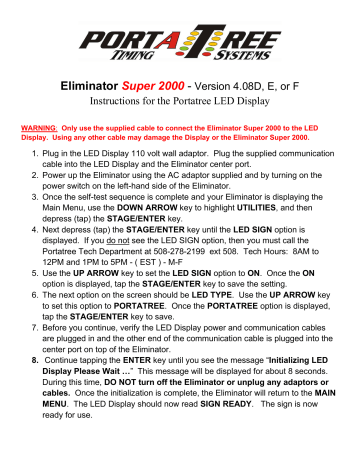 Portatree LED Display Instruction manual | Manualzz