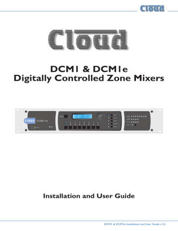Cloud DCM1 & DCM1e Manual | Manualzz