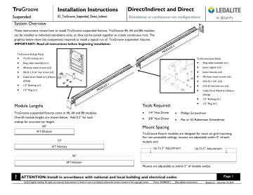 Ledalite TruGroove Suspended Install instructions | Manualzz