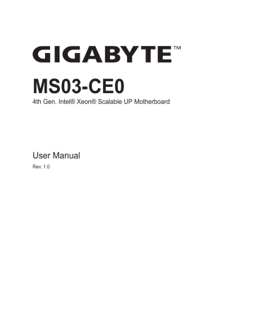 Gigabyte MS03-CE0 Server Motherboard User Manual | Manualzz