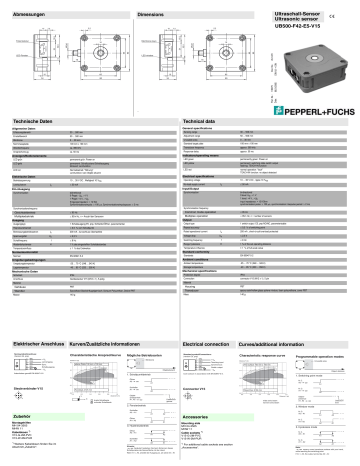 Pepperl+Fuchs UB500-F42-E5-V15 Ultrasonic sensor Instruction | Manualzz