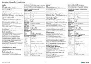 Pepperl+Fuchs SB8002 Zener Barrier Instruction manual | Manualzz