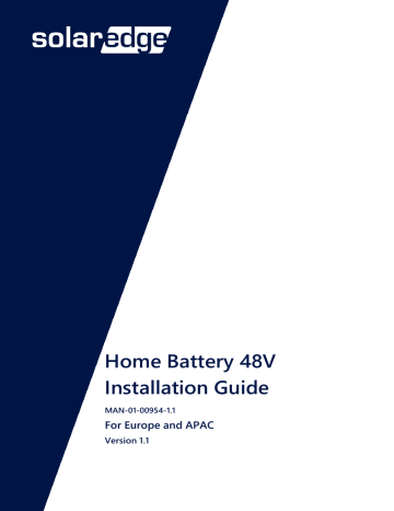 SolarEdge SolarEdge Home Battery 48V Installation Guide | Manualzz