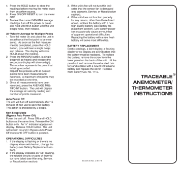 Digi-Sense Traceable Vane Anemometer Instruction manual | Manualzz