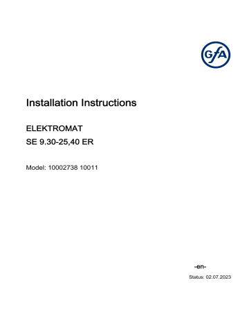GFA SE 9.30 ER Installation Instructions | Manualzz