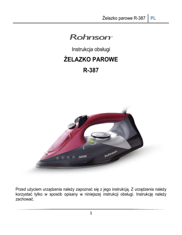 Rohnson R-387 Steam Iron Instrukcja obsługi | Manualzz