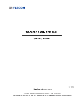 Tescom TC-5062C TEM Cell Operating Manual | Manualzz