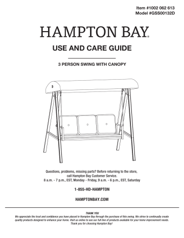 Yotrio 3 Person Swing Use and care guide | Manualzz