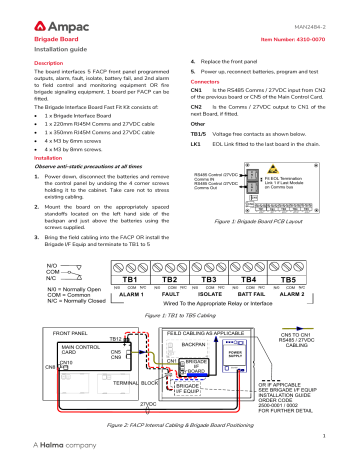 Ampac Fire Brigade Board Installation Guide | Manualzz