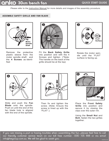Kmart 43043200 30cm Black Metal Bench Fan Instruction Manual | Manualzz