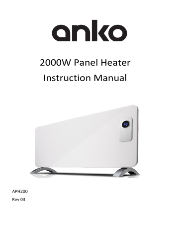 Kmart 43233809 Panel Heater Instruction Manual | Manualzz