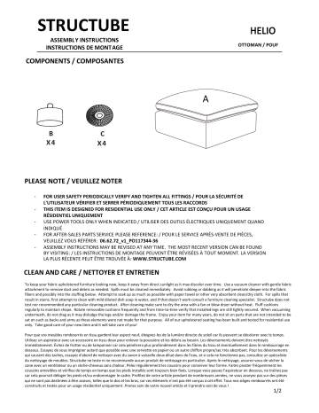 Structube HELIO Ottoman Assembly Instructions | Manualzz