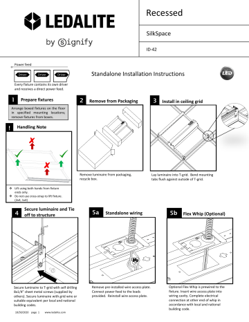Ledalite SilkSpace Recessed Install instructions | Manualzz