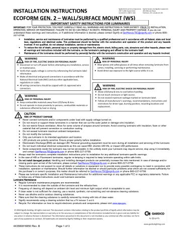Gardco EcoForm Wall Surface Mount Install instructions | Manualzz